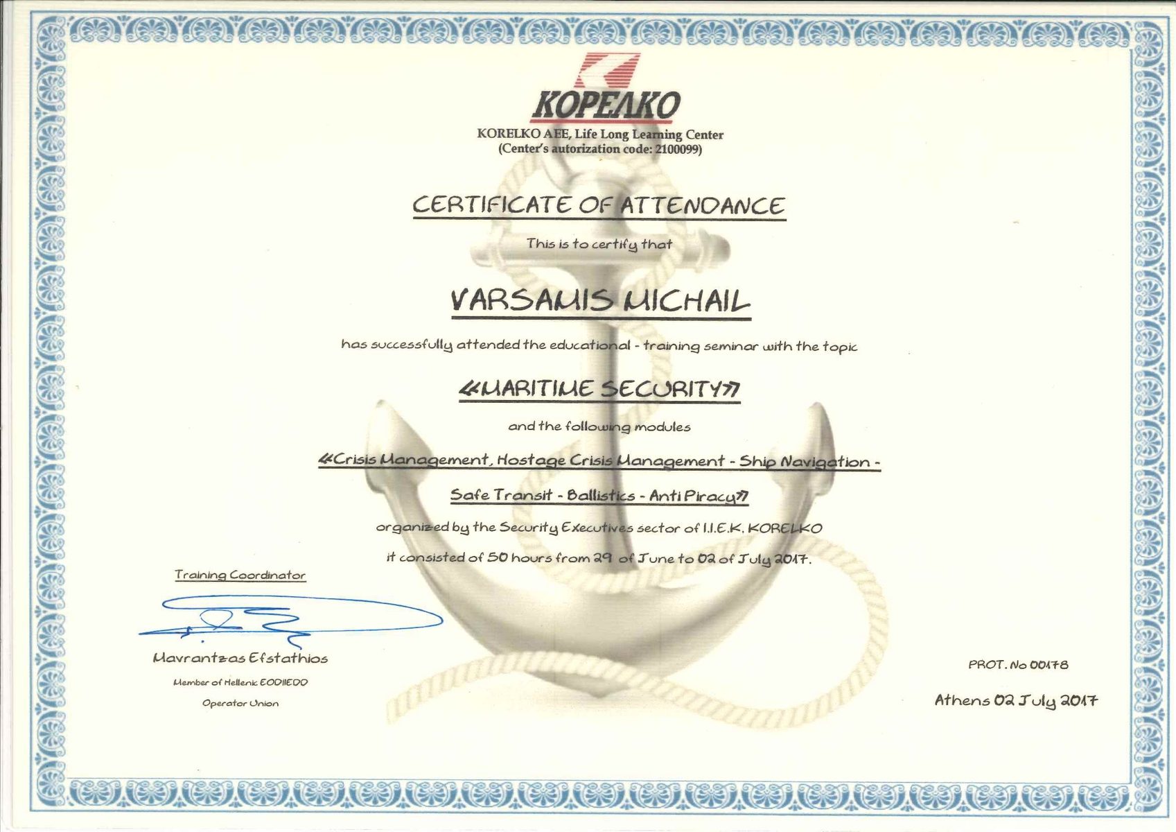 Certifications | ANAX Security Guard Company